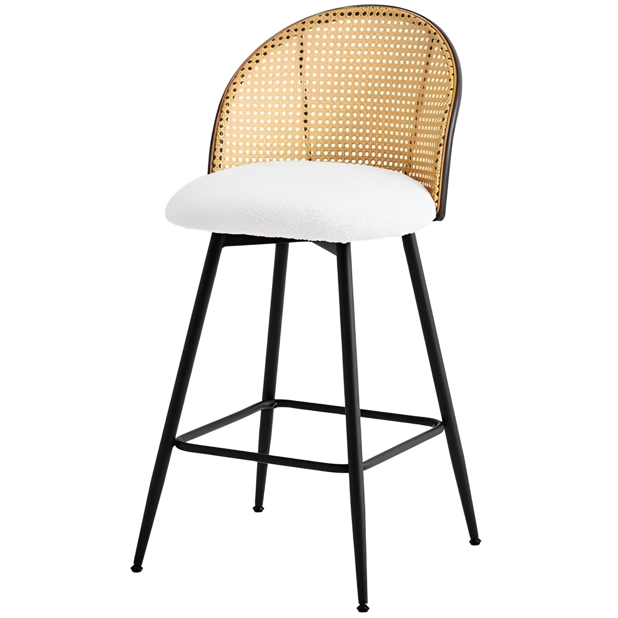 Tabouret de comptoir Mila - Pivotant - Blanc - Pastel Living